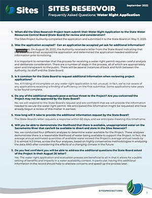 Informational Materials – Sites Reservoir